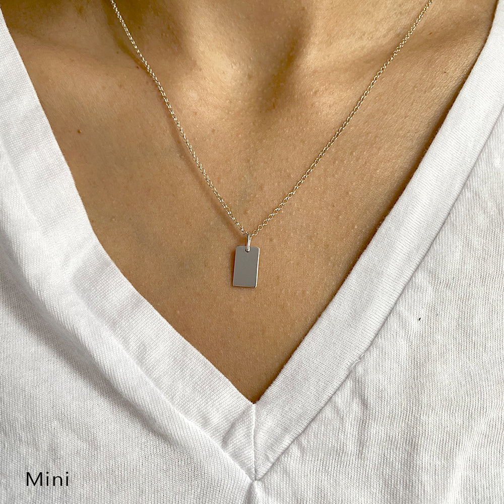 Rectangle Tag Pendant Necklace – sherry pipano